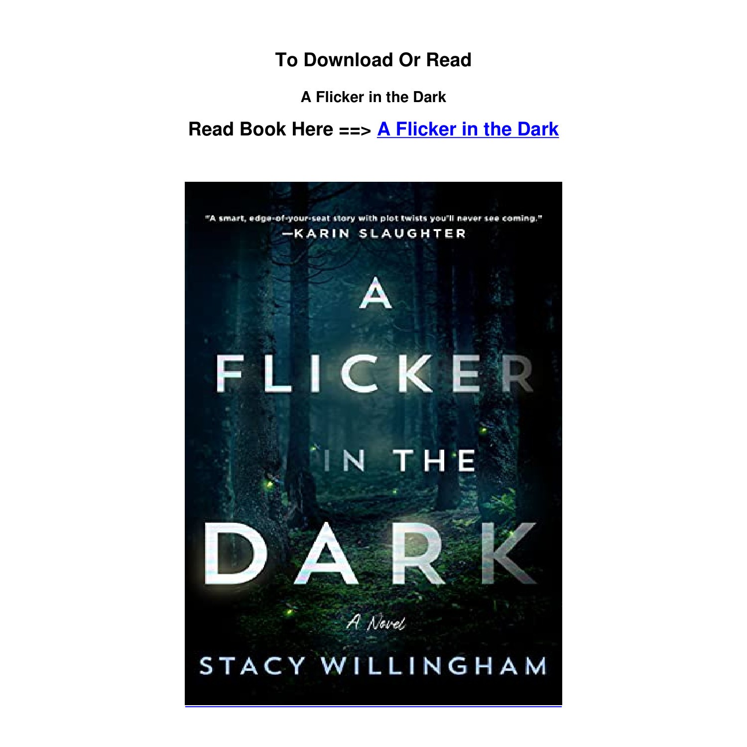 DOWNLOAD PDF A Flicker in the Dark by Stacy Willingham.pdf | DocDroid