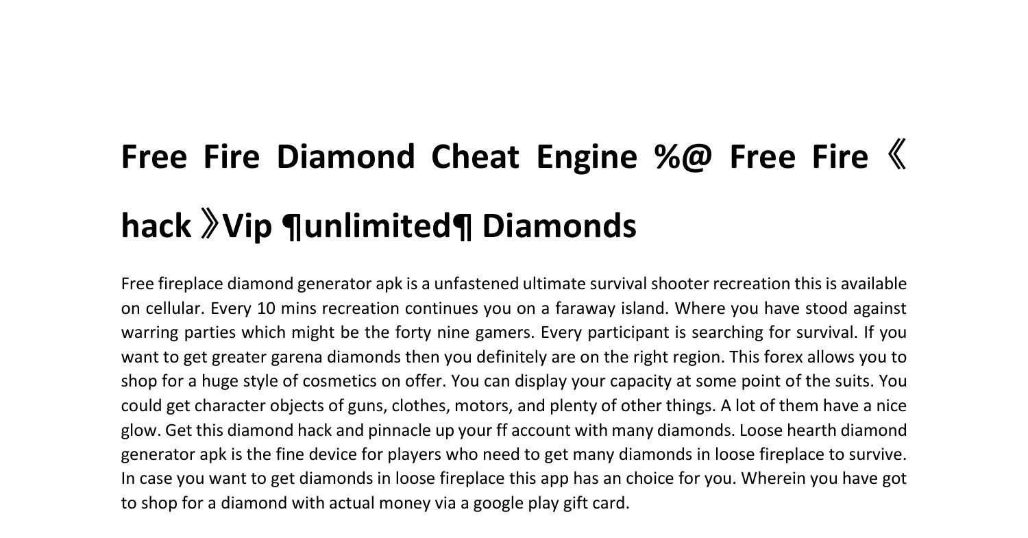 Free Fire Diamond Cheat Engine.pdf | DocDroid