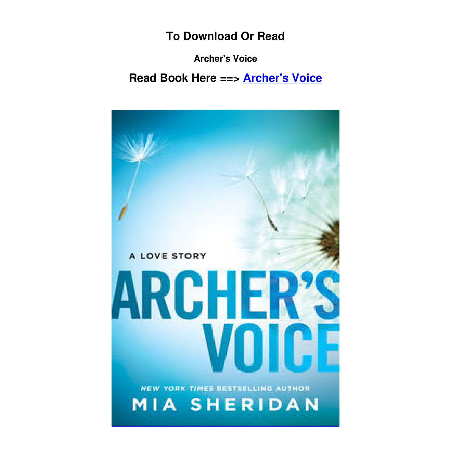download Pdf Archer s Voice by Mia Sheridan.pdf | DocDroid