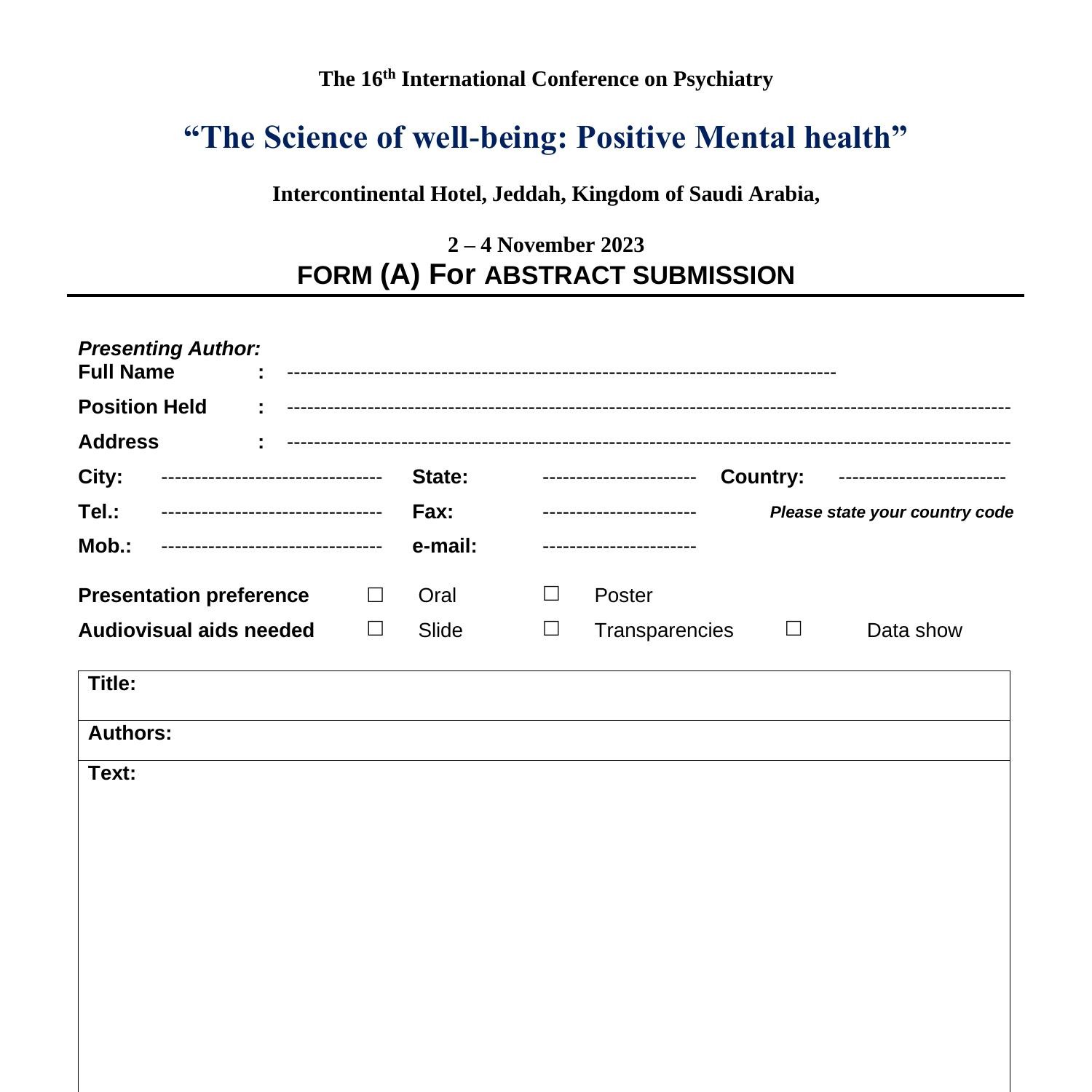 Abstract Form - The 16th International Conference on Psychiatry(1).doc | DocDroid