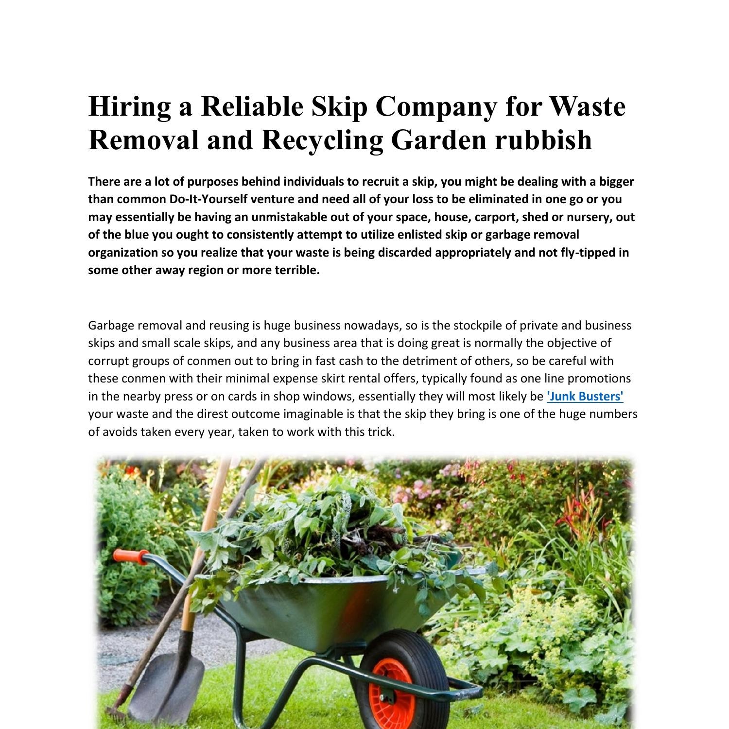 Hiring a Reliable Skip Company for Waste Removal and Recycling Garden rubbish.docx | DocDroid