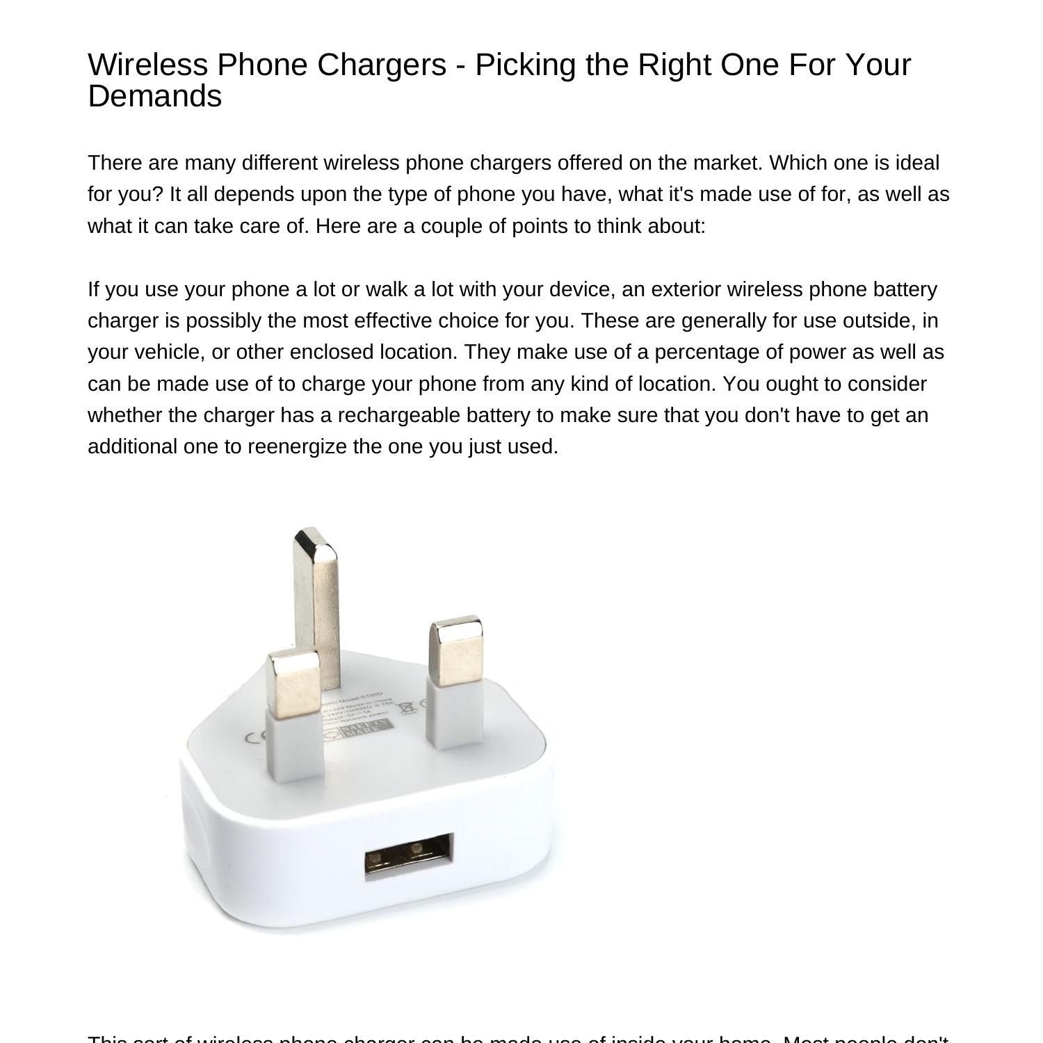 Wireless Phone Chargers Choosing the Right One For Your ...