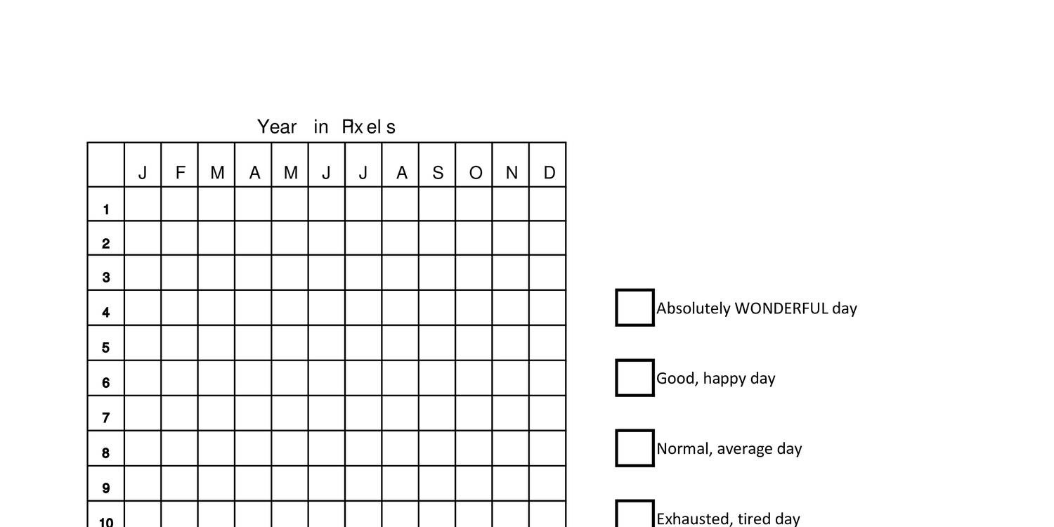 Year In Pixels Templatepdf Docdroid Year In Pixels Pdf Etsy