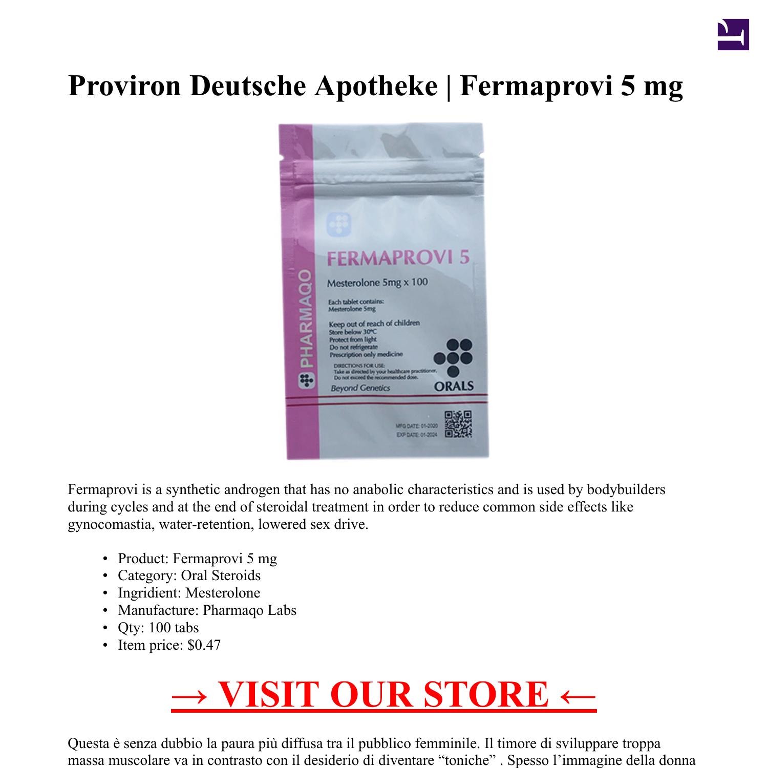 Proviron Deutsche Apotheke - Fermaprovi 5 mg 100 tabs .pdf | DocDroid