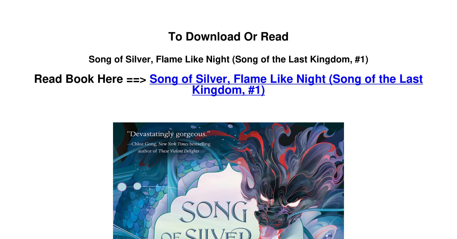 PDF DOWNLOAD Song of Silver Flame Like Night Song of the Last Kingdom 1 .pdf | DocDroid