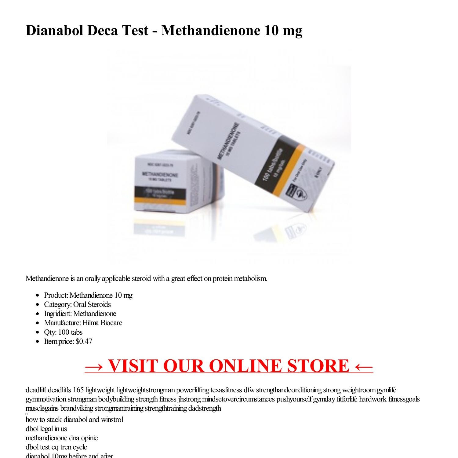 Dianabol Deca Test - Methandienone 10 mg 100 tabs -html.pdf | DocDroid