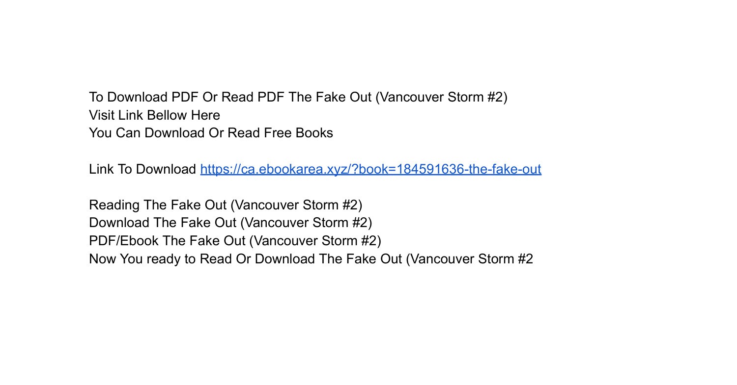 [ PDF ] [ Download ] The Fake Out (Vancouver Storm #2) .pdf | DocDroid
