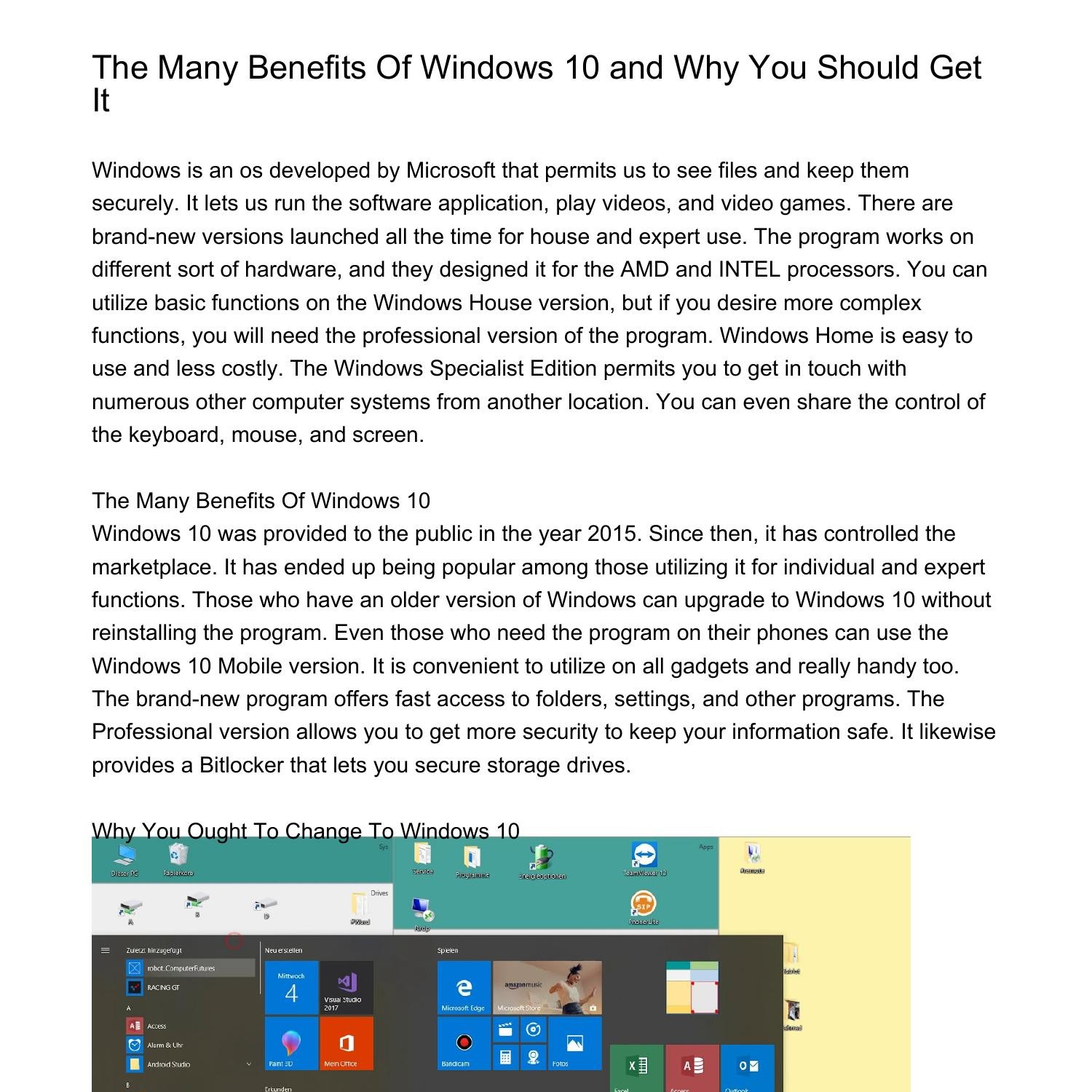 The Many Benefits Of Windows 10 and Why You Ought to Get Ituumdp.pdf ...