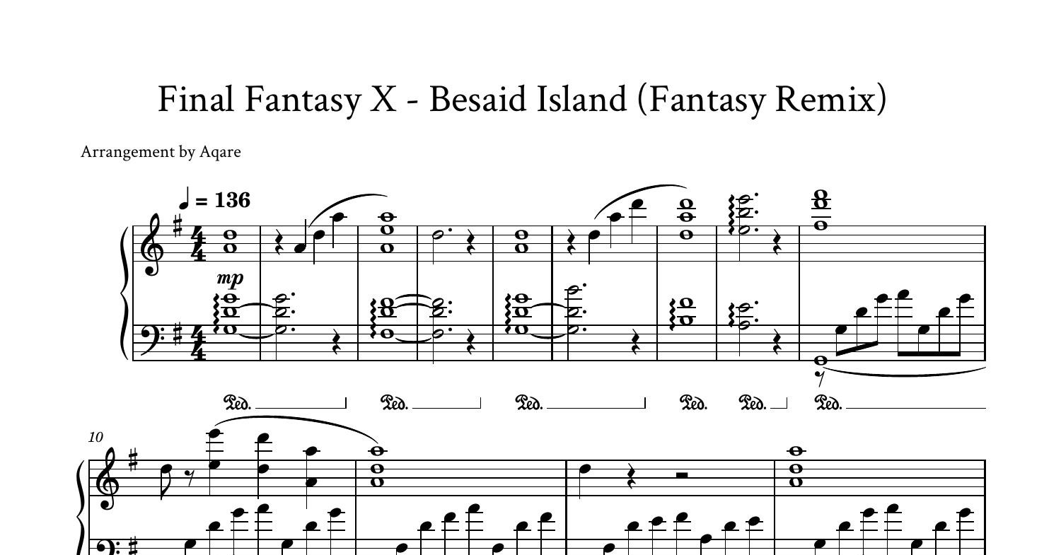 [AqareCover] Besaid Island (FFX) Fantasy Remix.pdf | DocDroid