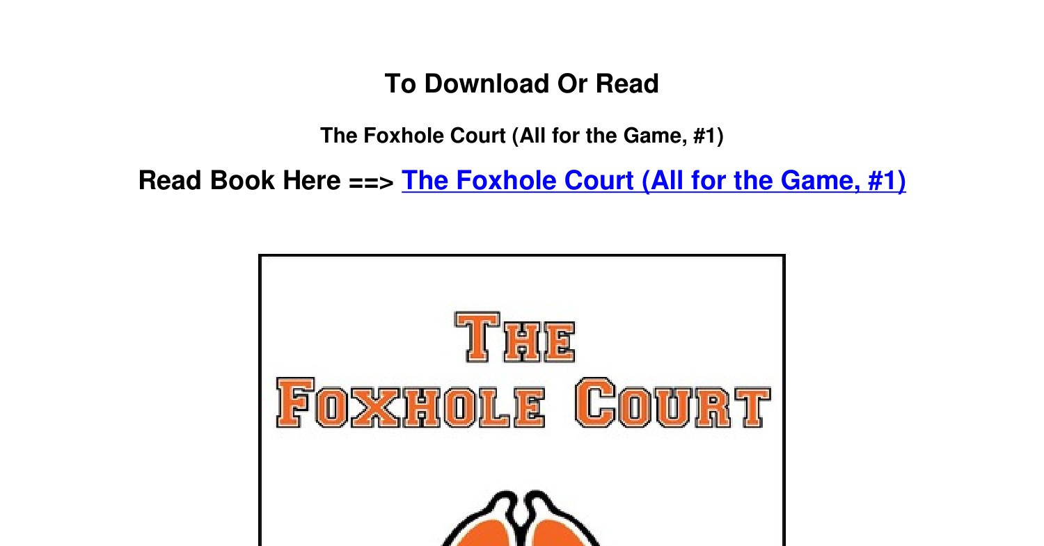 EPUB Download The Foxhole Court All for the Game 1 By Nora Sakavic.pdf ...