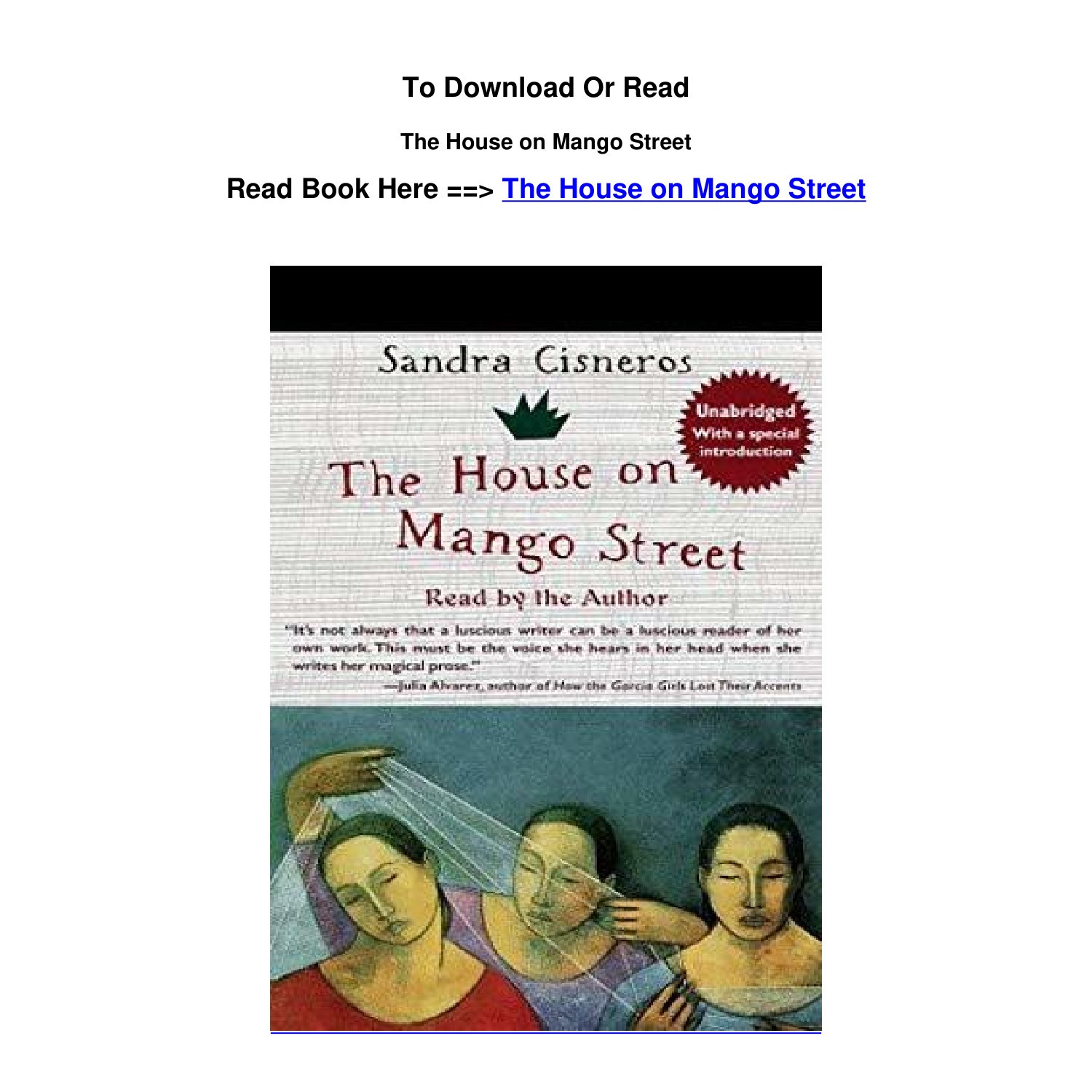 Download Pdf The House on Mango Street BY Sandra Cisneros.pdf | DocDroid