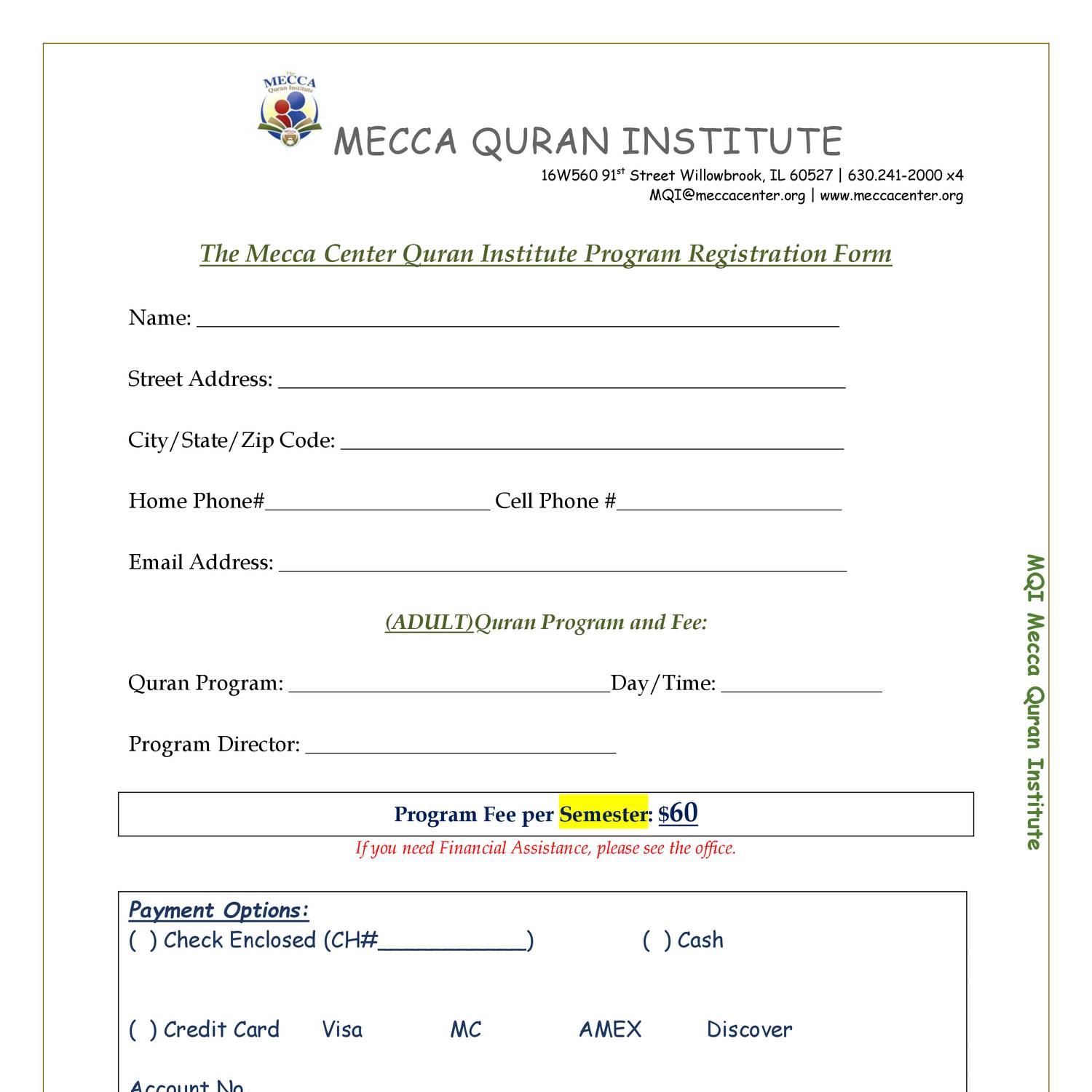 Mecca Quran Institute: 2019 Adult Registration Form.doc | DocDroid