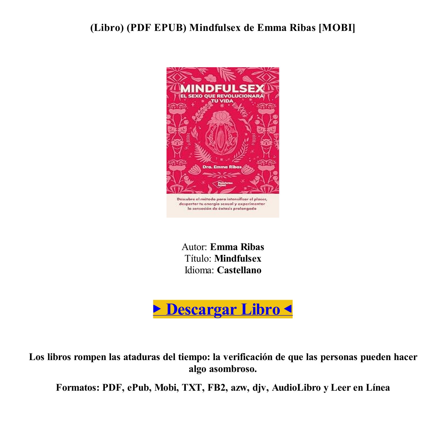 (LIBRO) Descargar Mindfulsex de Emma Ribas ~.mobi~.pdf | DocDroid