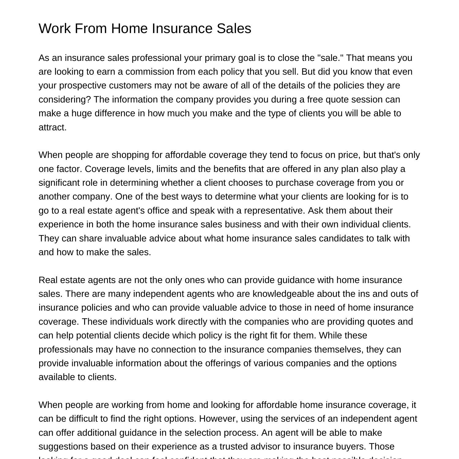 Work From Home Insurance Salesjczke.pdf.pdf | DocDroid