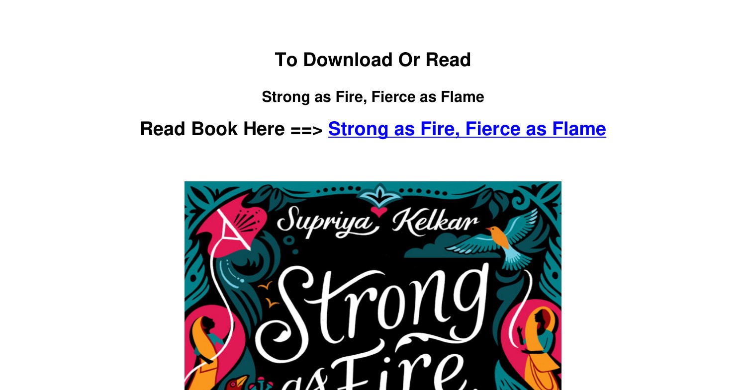 DOWNLOAD PDF Strong as Fire Fierce as Flame BY Supriya Kelkar.pdf | DocDroid