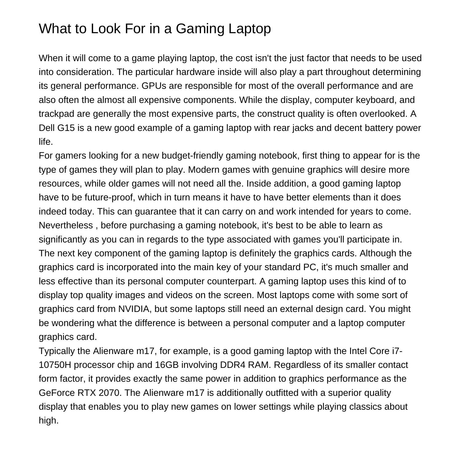 What to Look For in a Gaming Laptopgrniy.pdf.pdf | DocDroid