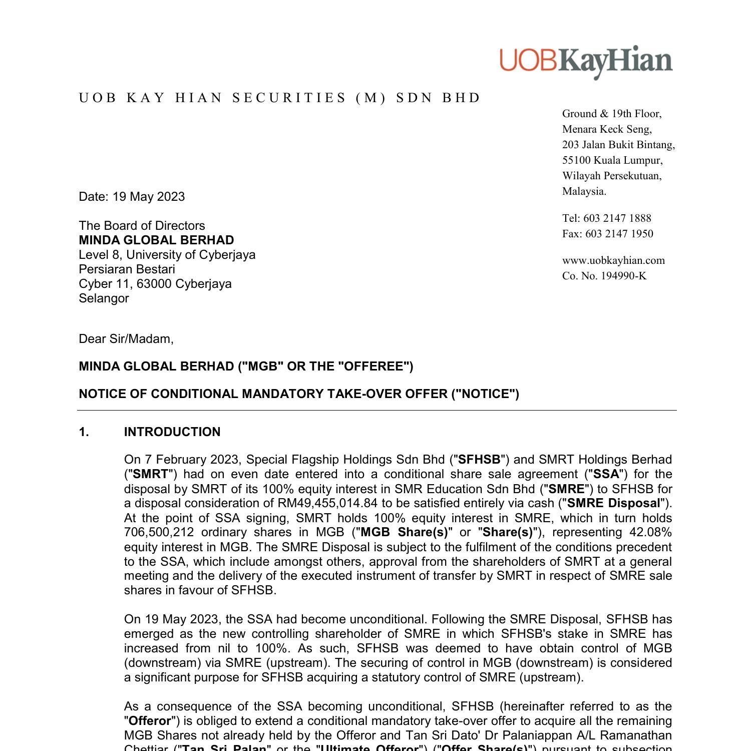 MINDA Special Flagship - Offer Notice 19.05.2023.pdf | DocDroid