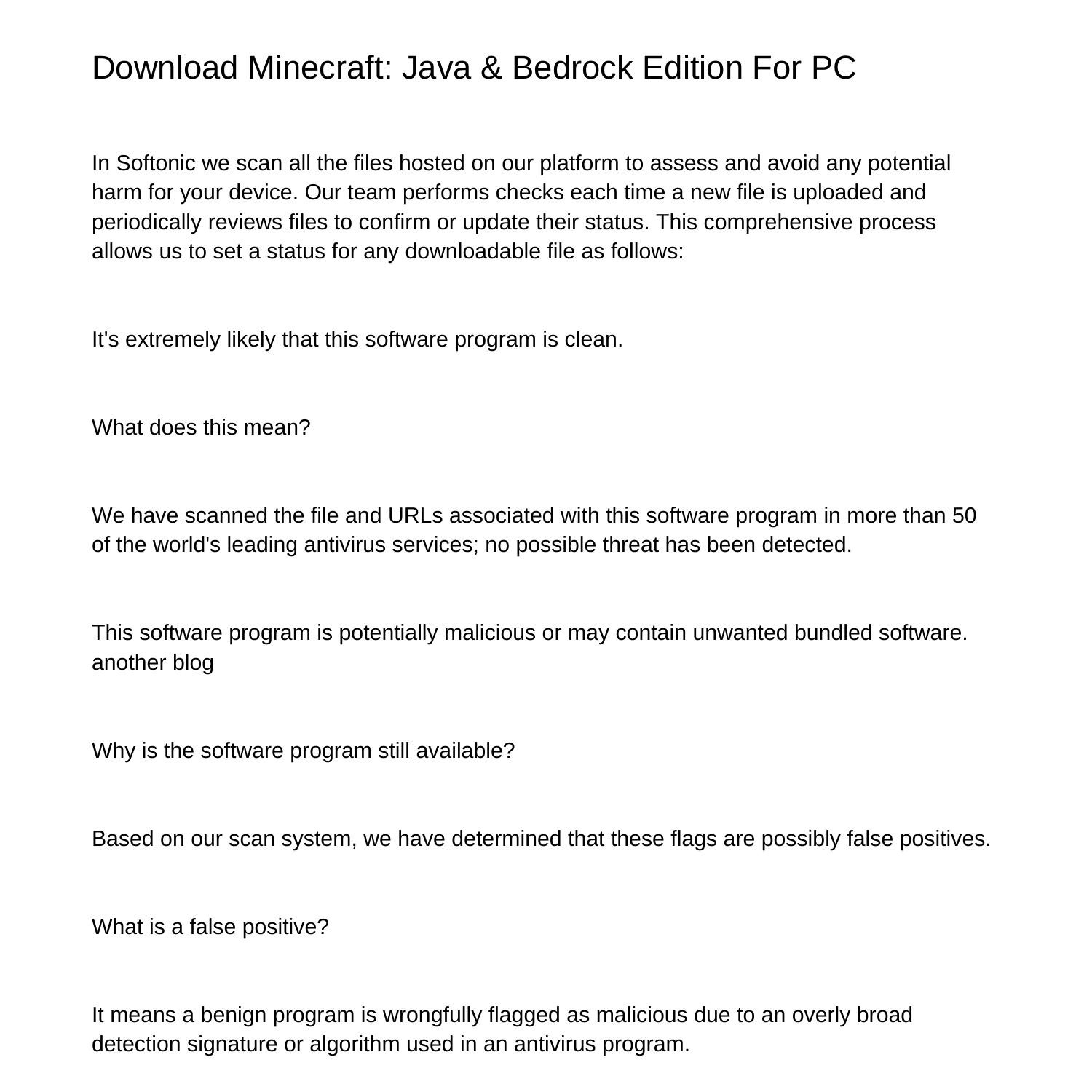 Download Minecraft Java Bedrock Edition For PCzwrda.pdf.pdf | DocDroid