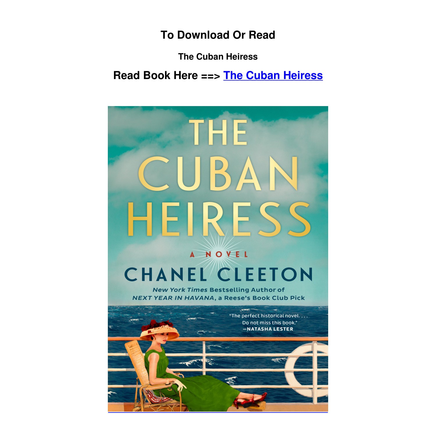 EPub DOWNLOAD The Cuban Heiress by Chanel Cleeton.pdf | DocDroid