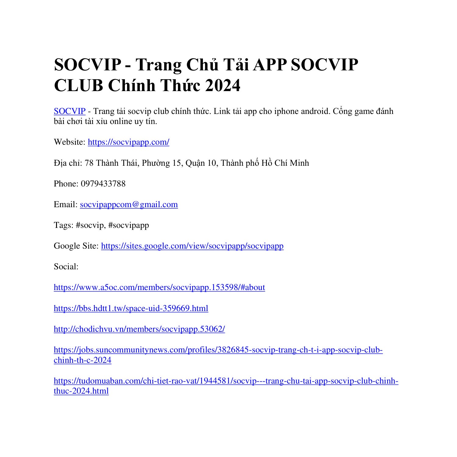 SOCVIP - Trang Chủ Tải APP SOCVIP CLUB Chính Thức 2024.docx | DocDroid