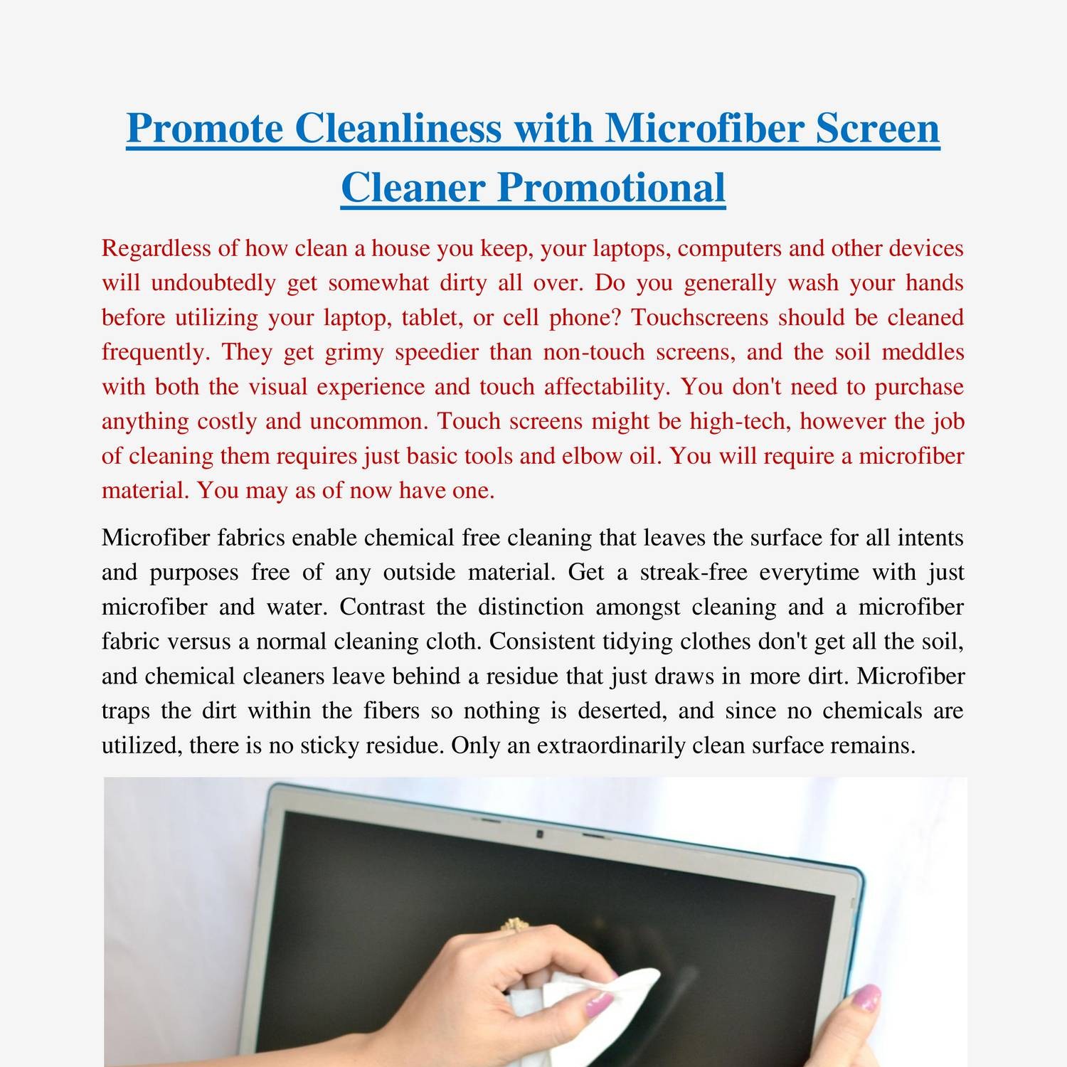 Microfiber Screen Cleaner Promotional - Custom Cleaning Cloth Store ...