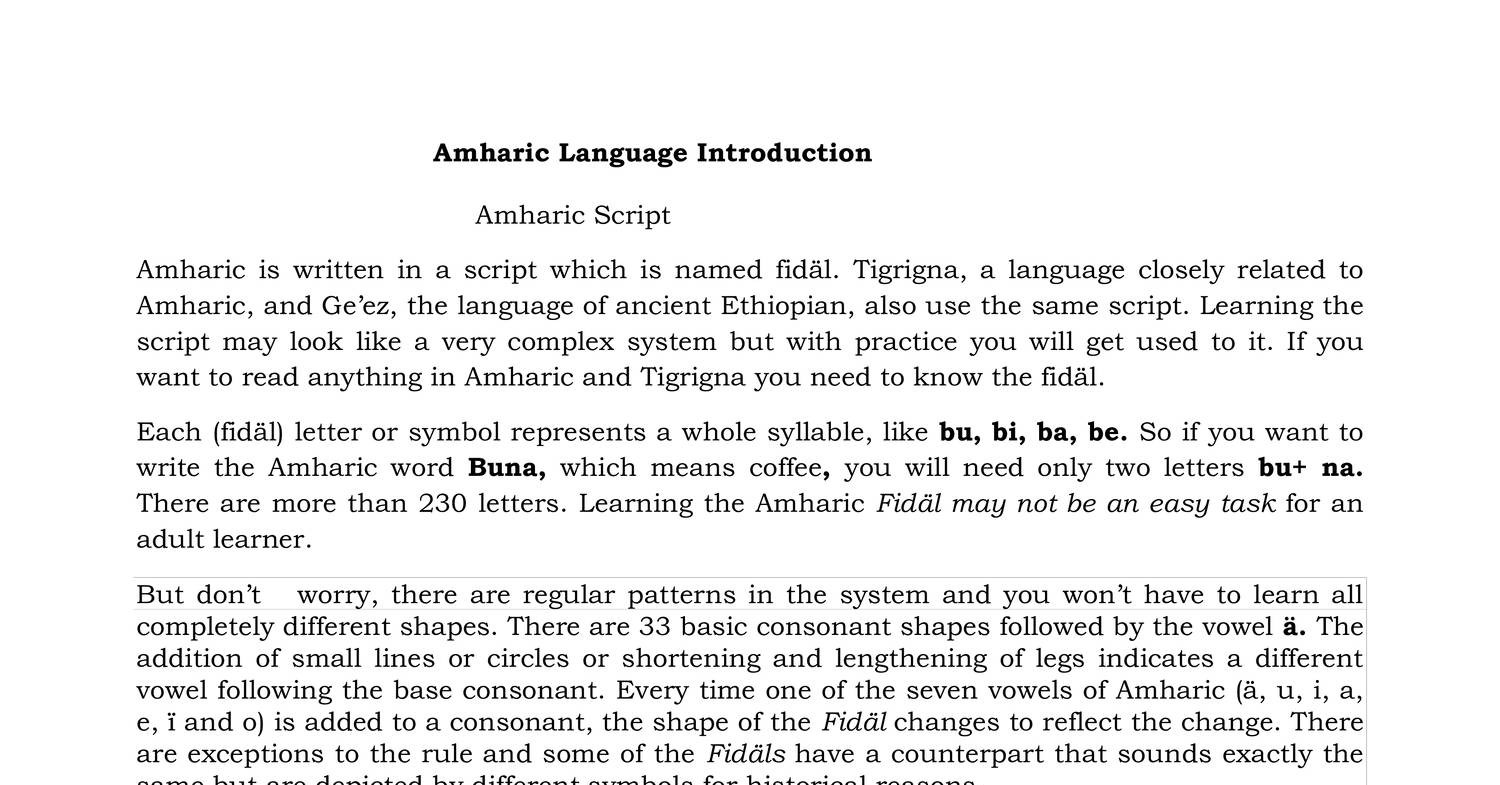 Amharic Language Introduction.pdf | DocDroid
