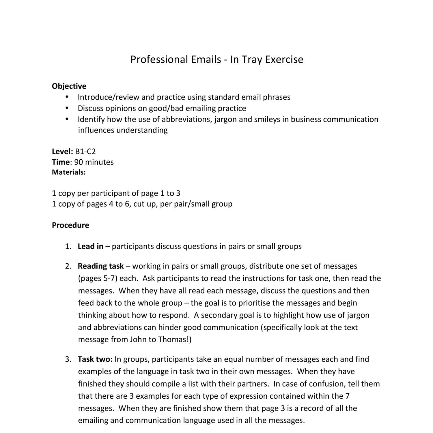 In Tray Exercise - professional emails.pdf | DocDroid