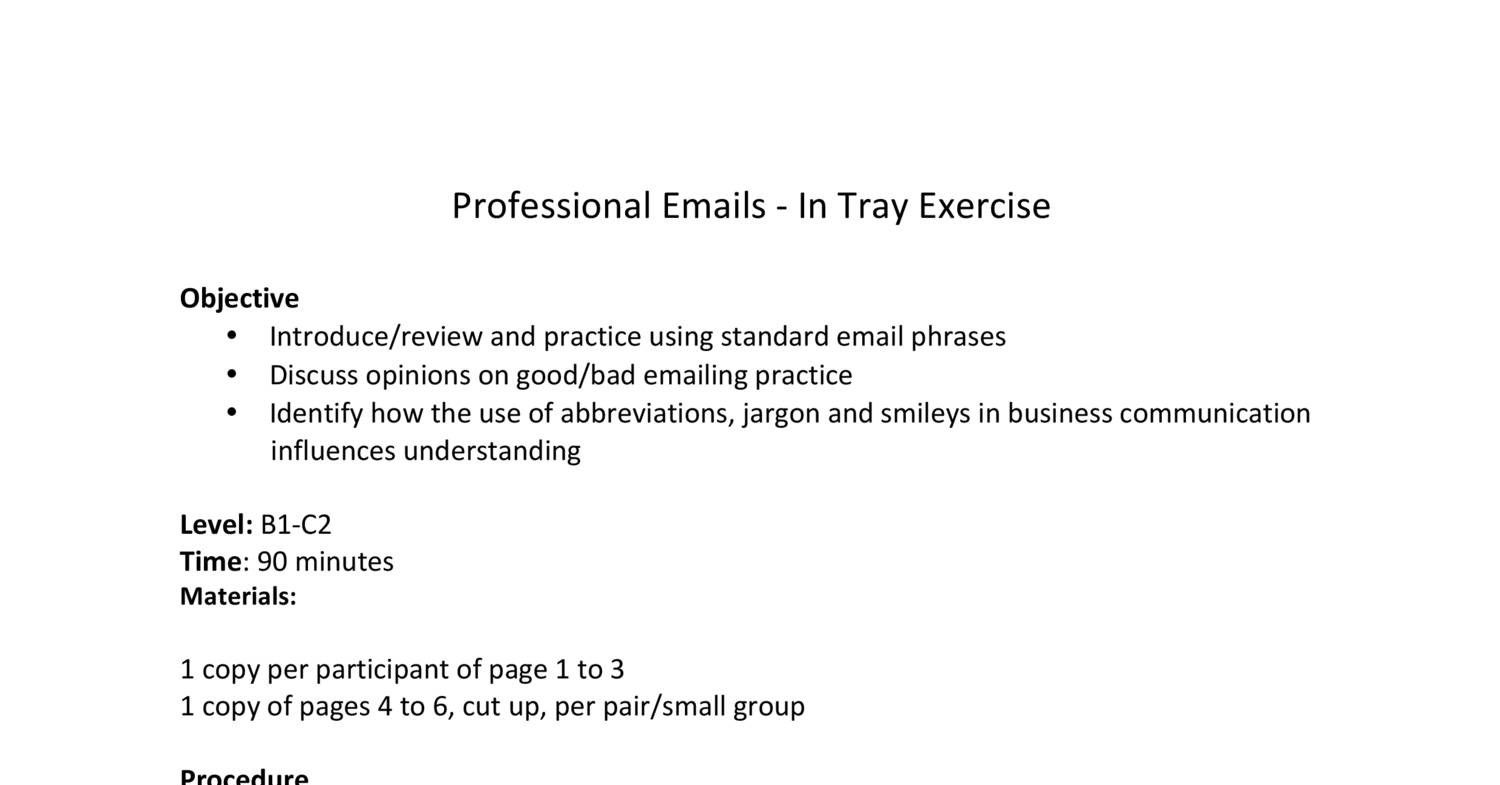 In Tray Exercise - professional emails.pdf | DocDroid