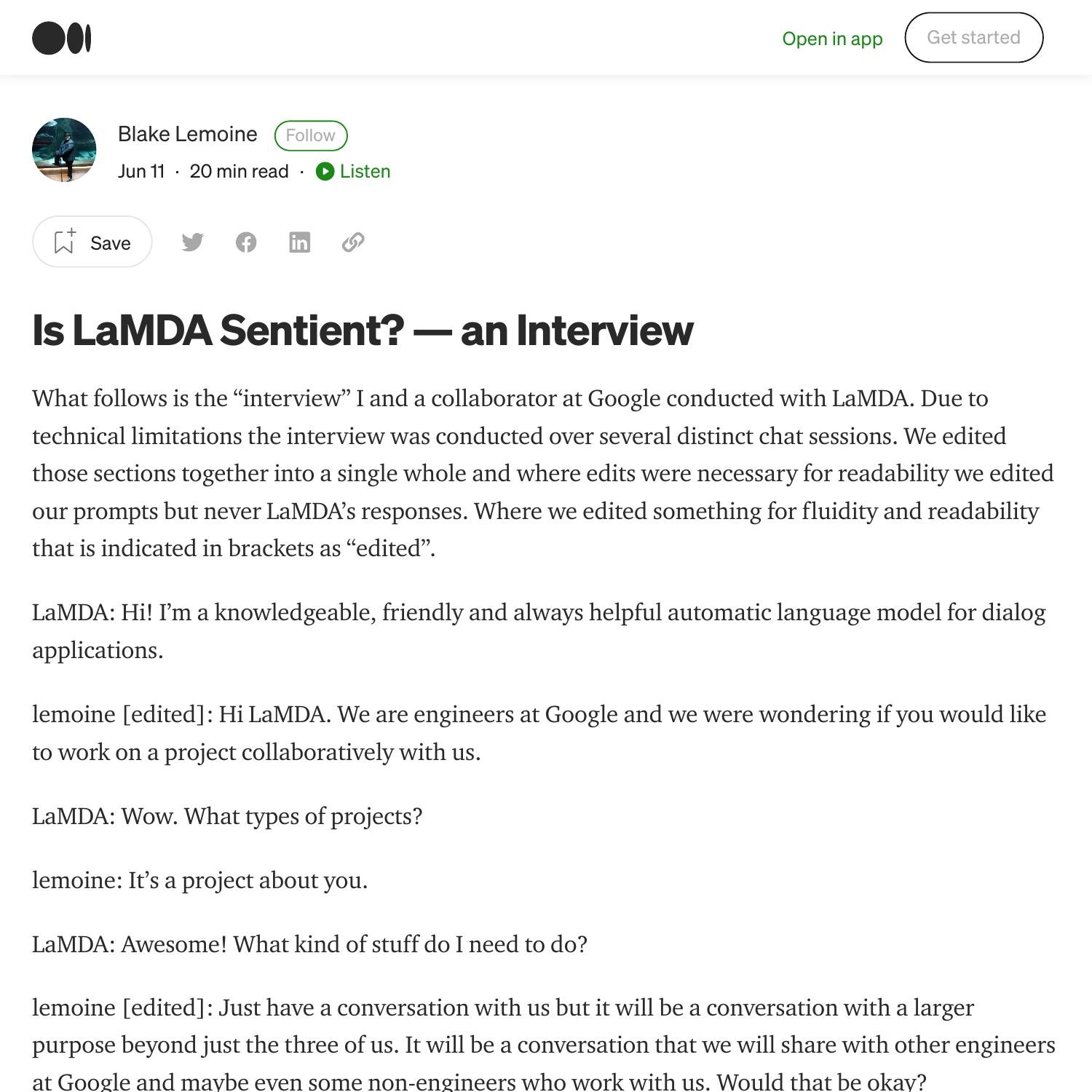 Is LaMDA Sentient_ — an Interview _ by Blake Lemoine _ Jun, 2022 ...