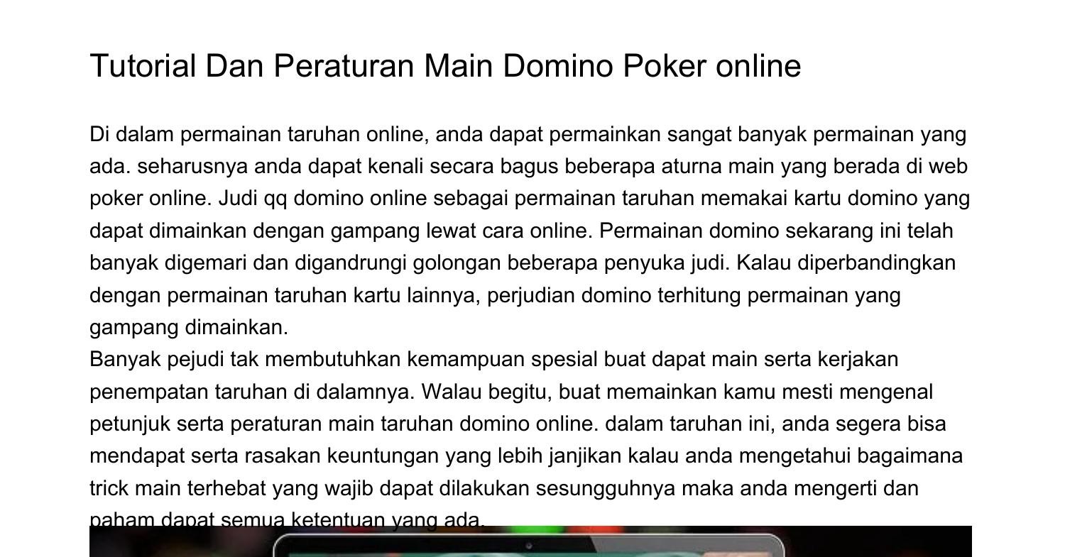 Pedoman Dan Ketentuan Main Domino Poker onlinekoeml.pdf.pdf | DocDroid