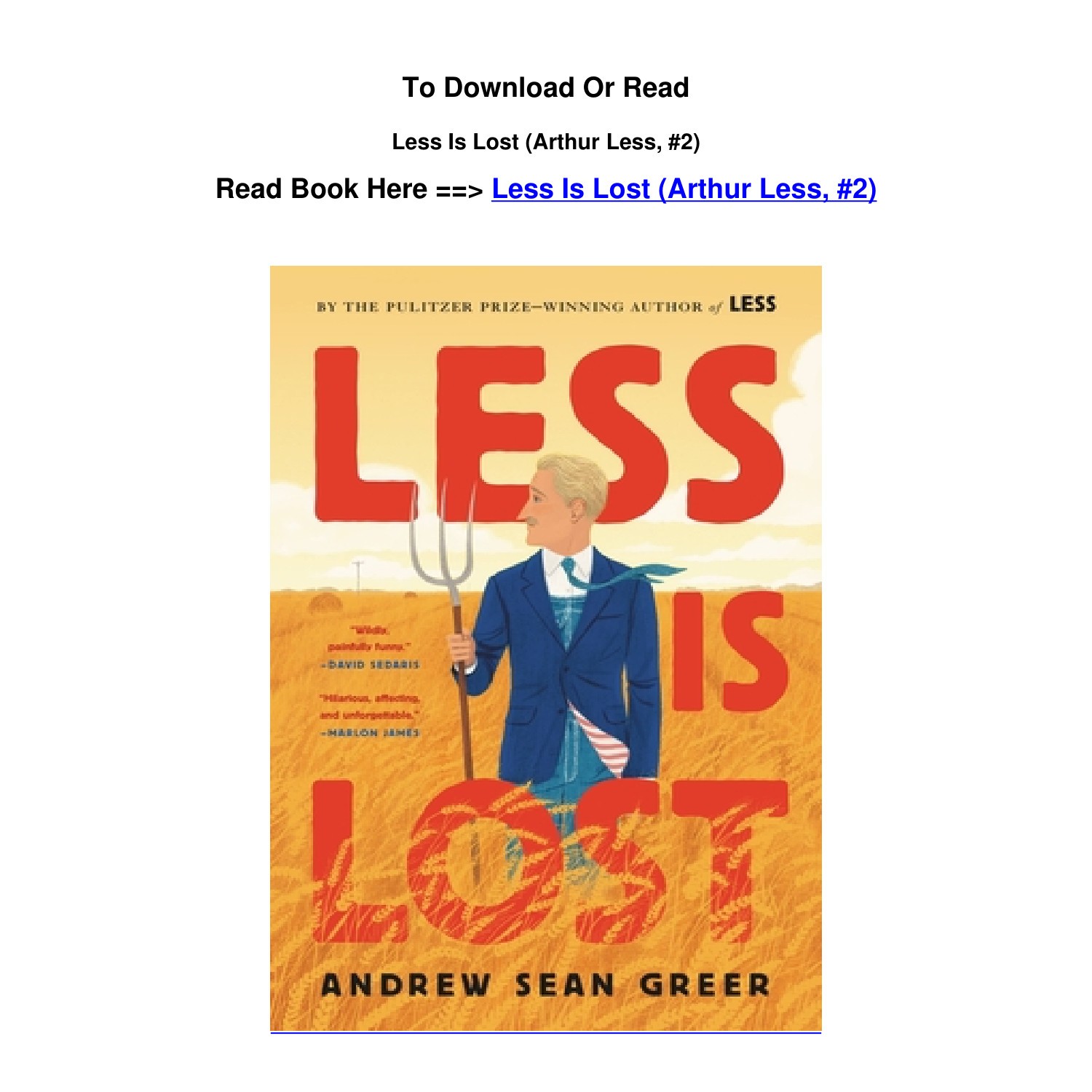 PDF download Less Is Lost Arthur Less 2 By Andrew Sean Greer.pdf | DocDroid