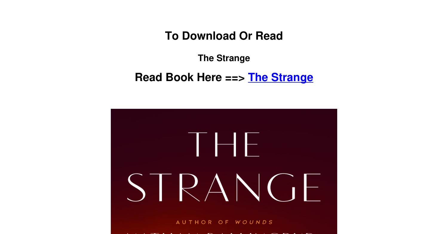 PDF download The Strange by Nathan Ballingrud.pdf | DocDroid