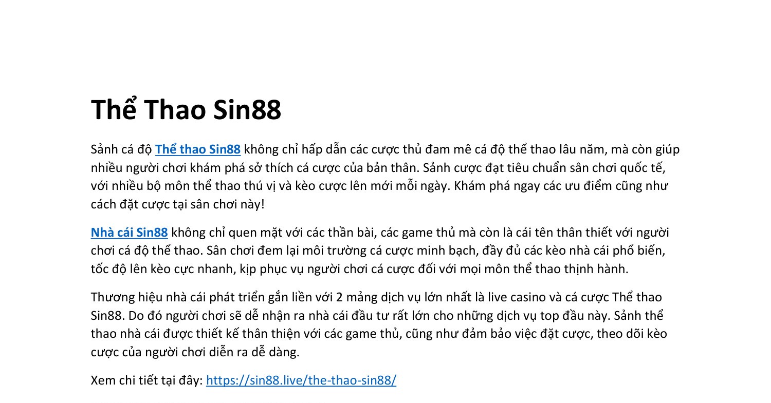 Thể Thao Sin88.docx | DocDroid