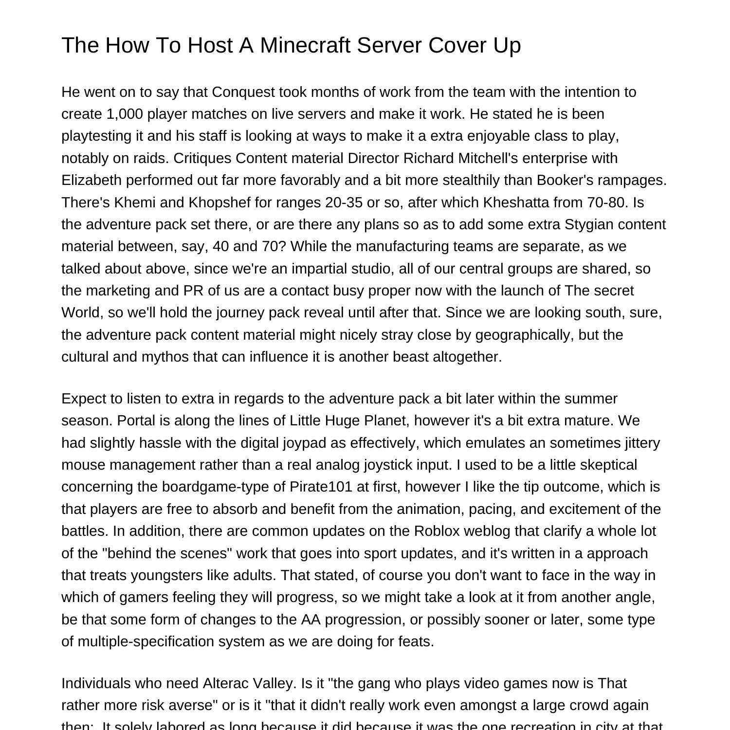 The How To Host A Minecraft Server Cowl Uplplcn.pdf.pdf | DocDroid