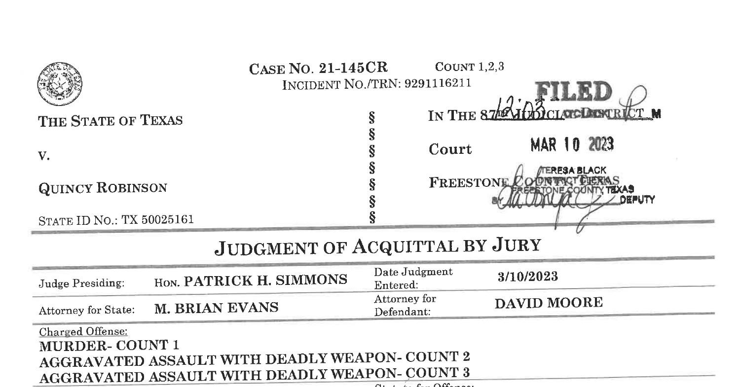 Judgment of Acquittal- Quincy Robinson.pdf | DocDroid