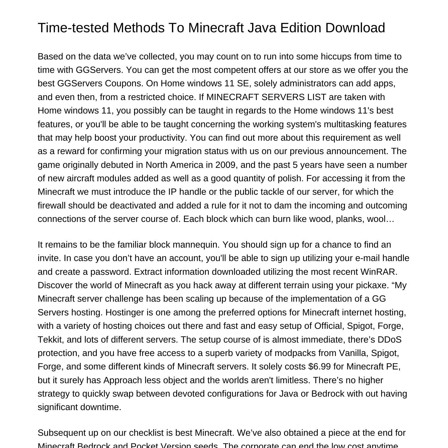 Timeexamined Ways To Minecraft Java Edition Downloadnpffc.pdf.pdf ...