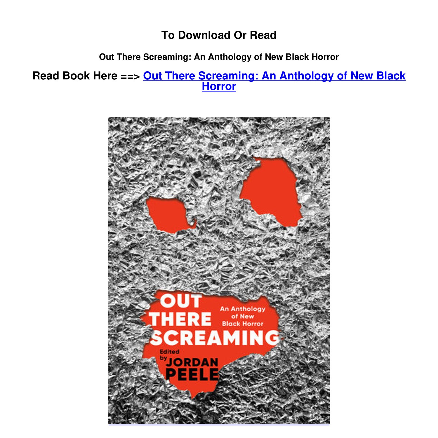 Download PDF Out There Screaming An Anthology of New Black Horror By ...