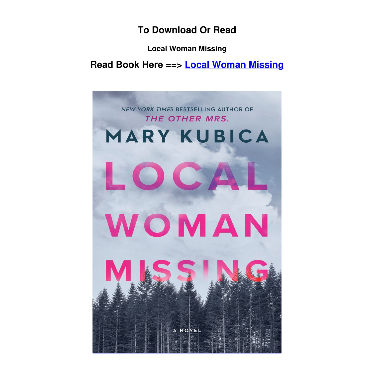 download EPUB Local Woman Missing by Mary Kubica.pdf | DocDroid