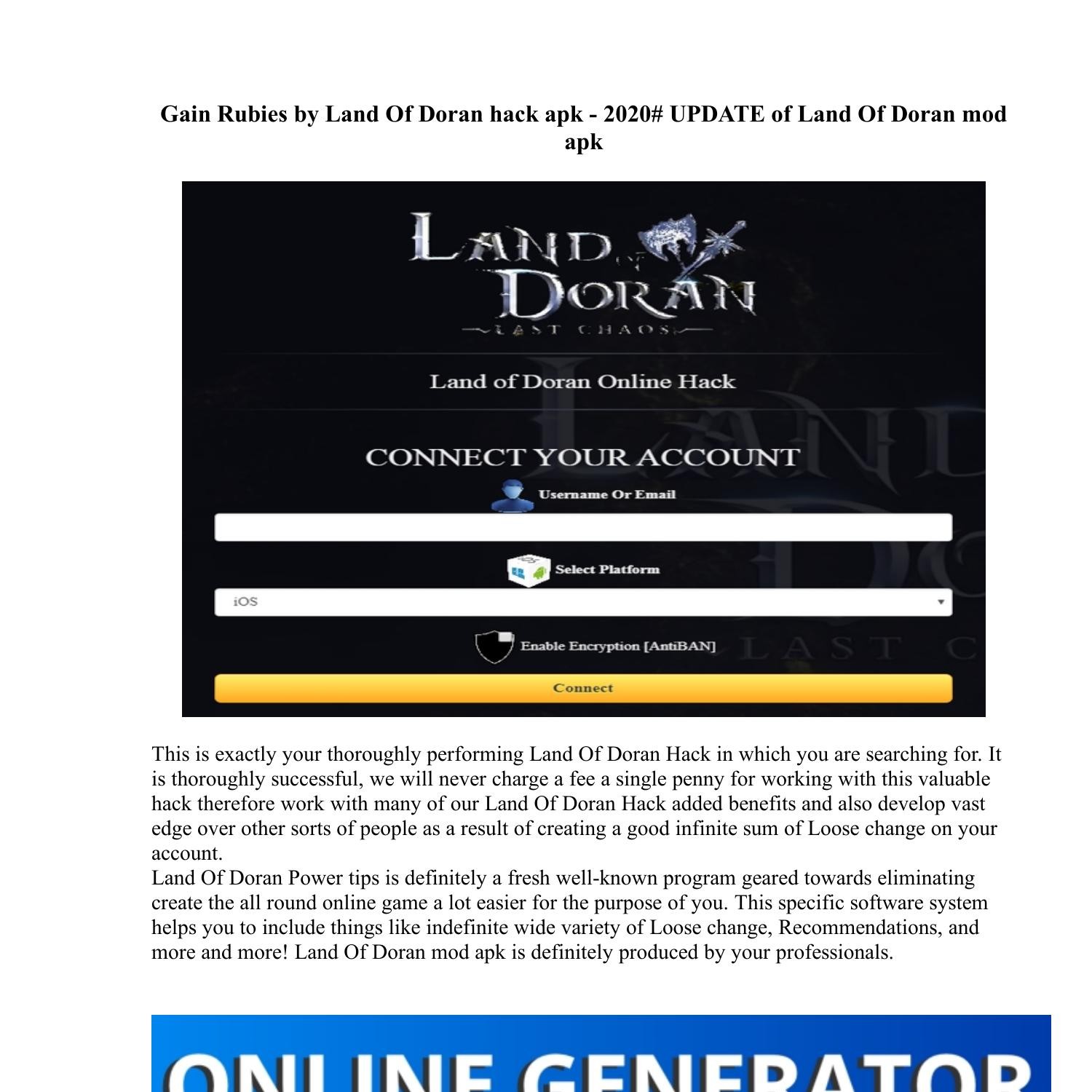 Gain Rubies by Land Of Doran hack apk - 2020# UPDATE of Land Of Doran ...