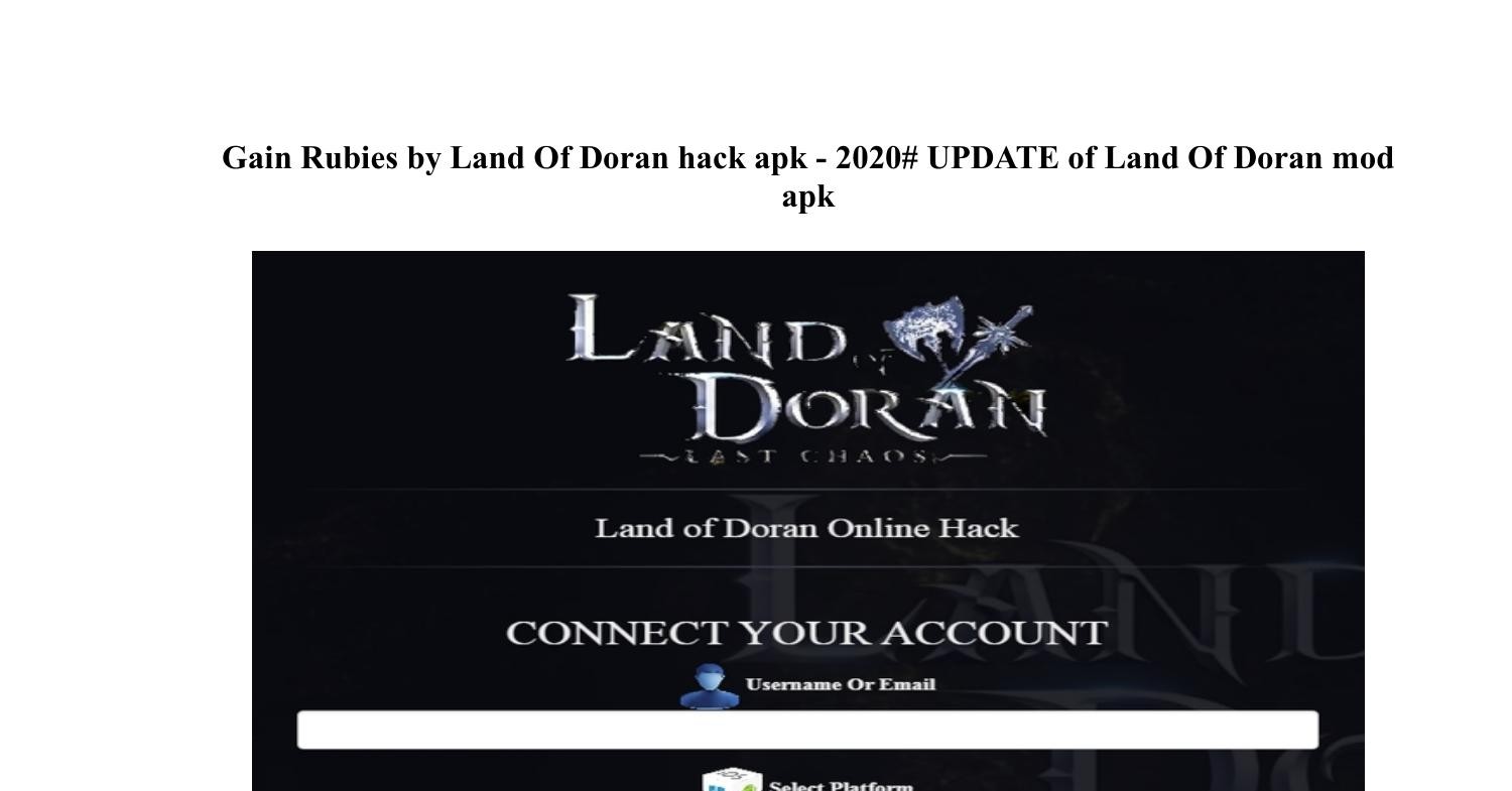 Gain Rubies by Land Of Doran hack apk - 2020# UPDATE of Land Of Doran mod apk.pdf | DocDroid