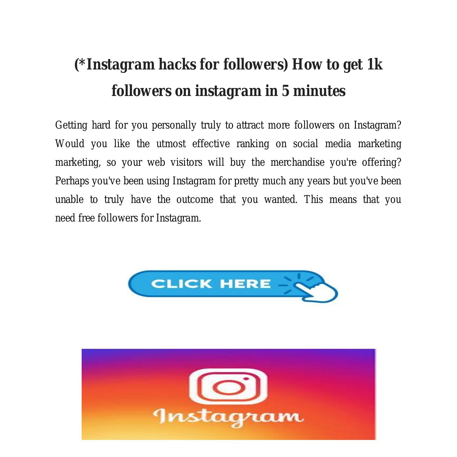 (Instagram hacks for followers) How to get 1k followers on instagram in ...