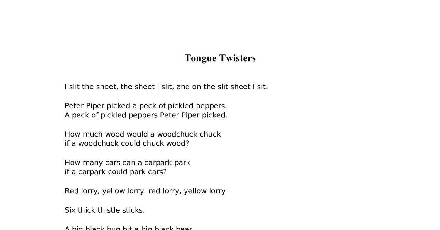 Easter Tongue Twisters