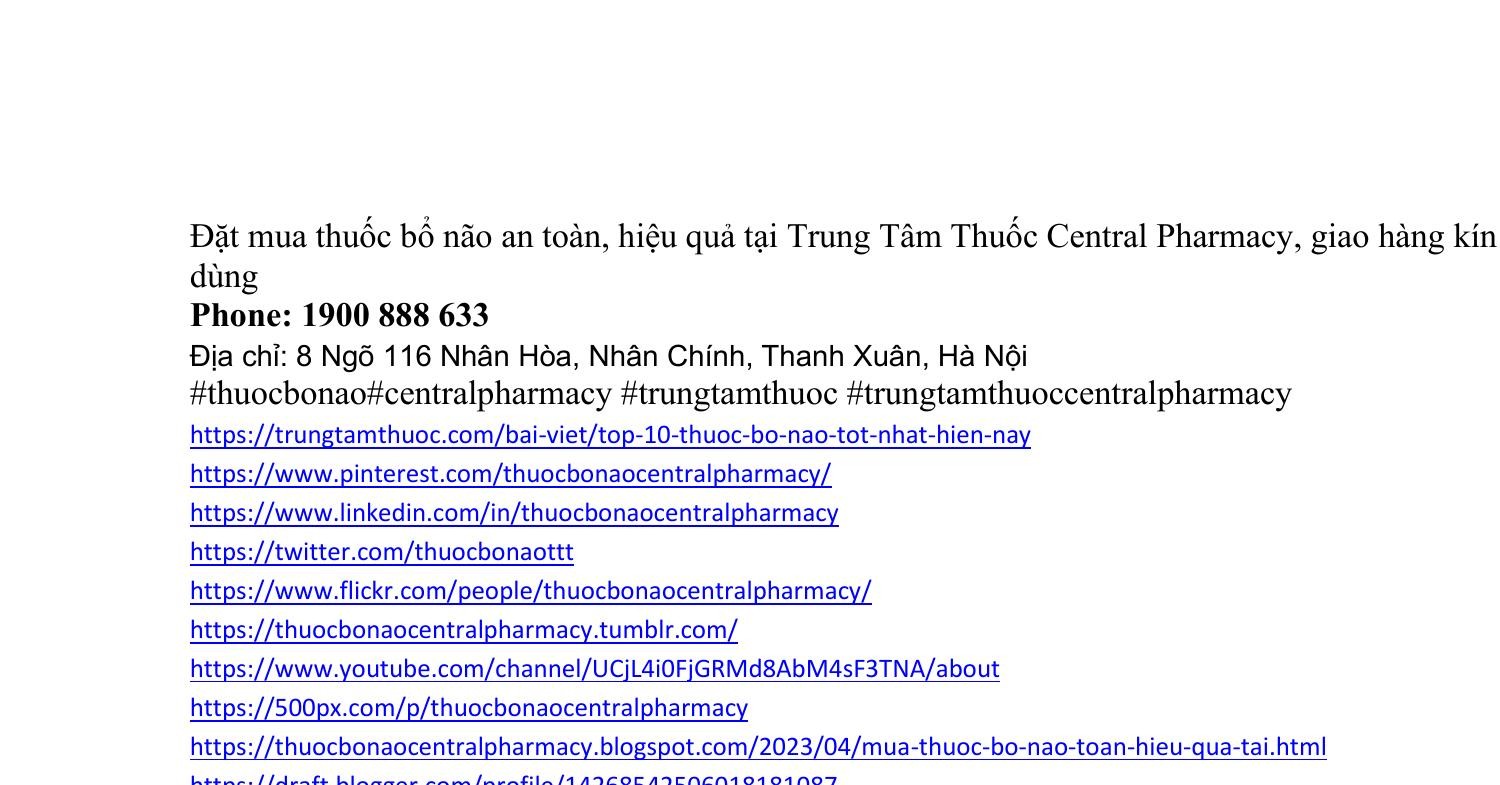 Thuốc bổ não tại Central Pharmacy.docx | DocDroid