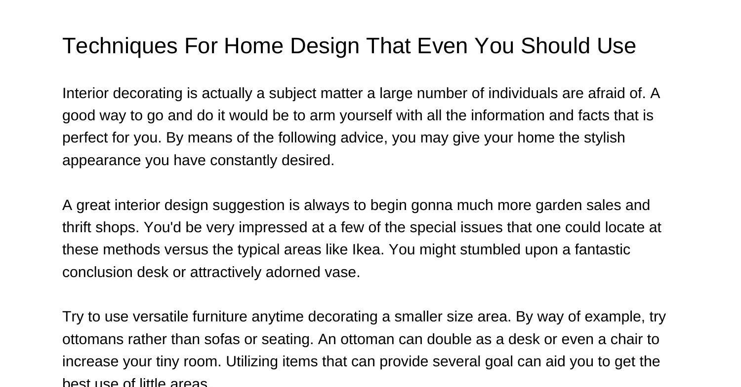 Techniques For Interior Design That Even You Can Utilizemwakz.pdf.pdf | DocDroid