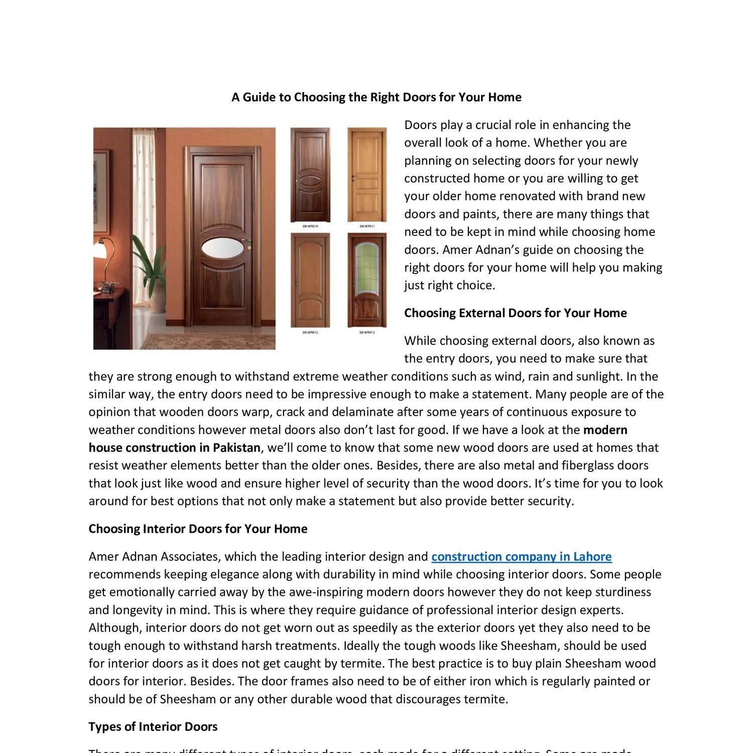 A Guide to Choosing the Right Doors for Your Home.pdf | DocDroid