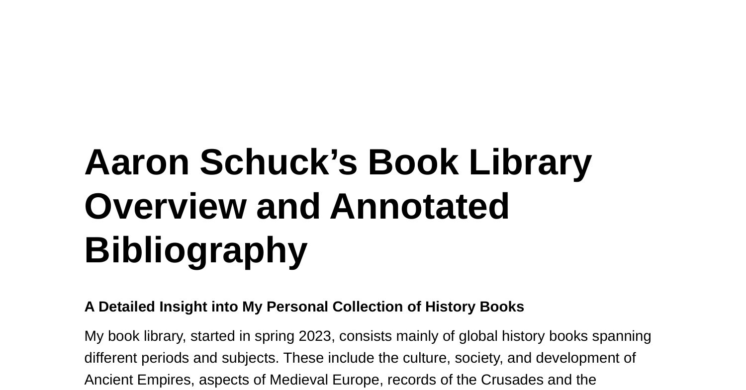 Aaron Schuck’s Book Library Overview and Annotated Bibliography.pdf ...