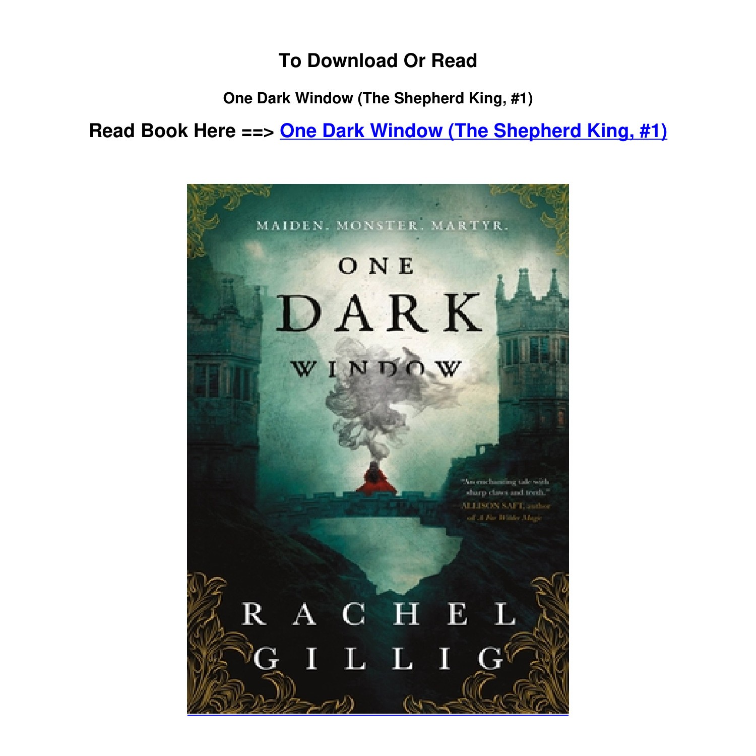 EPUB Download One Dark Window The Shepherd King 1 By Rachel Gillig.pdf ...