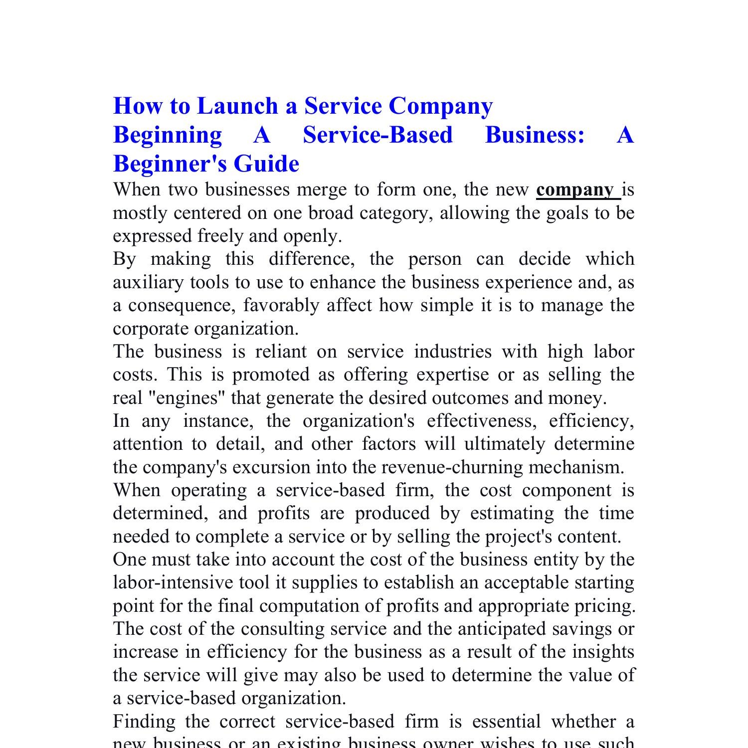 How to Launch a Service Company.pdf | DocDroid