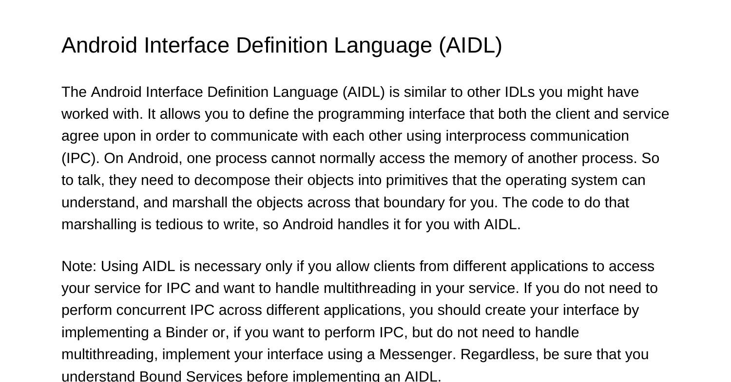 Android Interface Definition Language AIDLhjnok.pdf.pdf | DocDroid