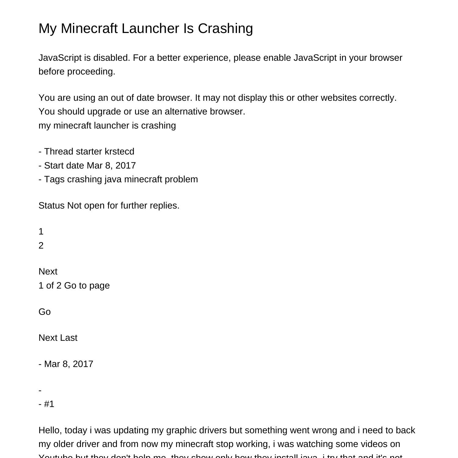 My Minecraft Launcher Is Crashingtxjvr.pdf.pdf | DocDroid